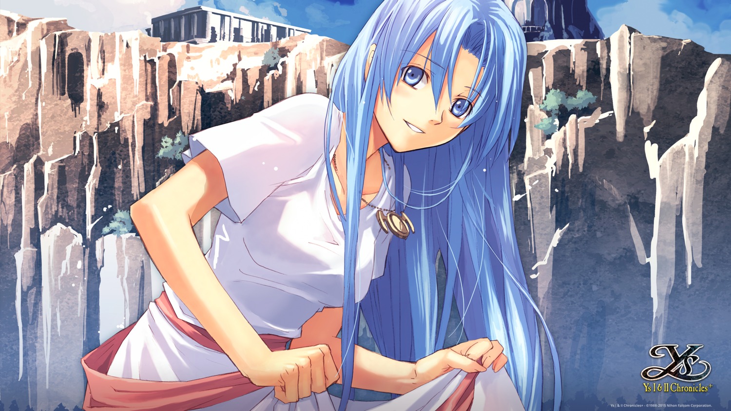 falcom enami katsumi ys ys i ys ii feena dress skirt lift wallpaper wet | #318610 | yande.re